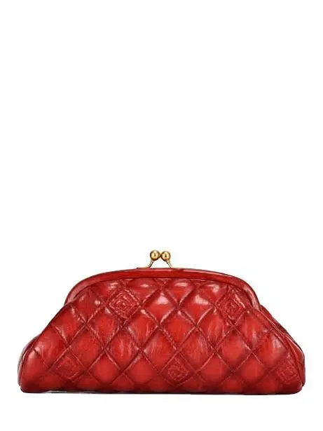 OLD TREND Petunia Quilted Leather Beauty Pouch - Red