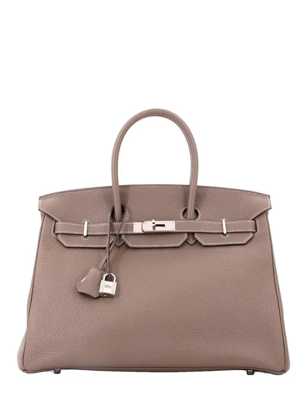 Hermès Birkin Handbag Grey Togo With Palladium Hardware 35 - Etoupe