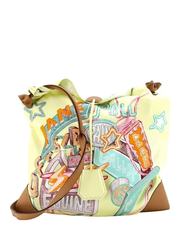 Hermès Silky City Bag Printed Silk And Leather Pm - Yellow