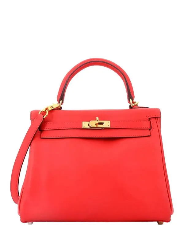 Hermès Kelly Handbag Swift With Gold Hardware 25 - Red