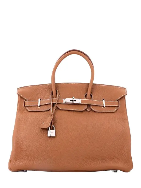 Hermès Birkin Handbag Brown Togo With Palladium Hardware 35 - Gold