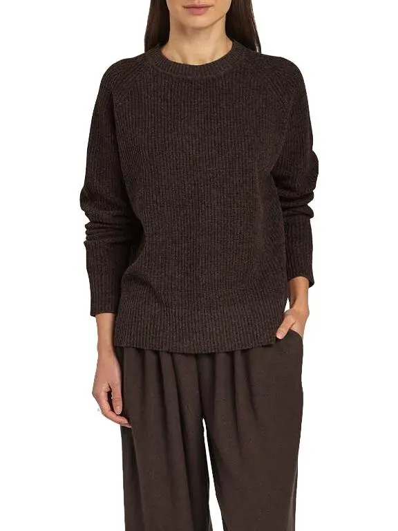 OYUN Romy Ribbed Crewneck Sweater - Espresso