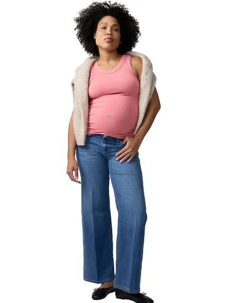 INGRID & ISABEL Seamless Maternity Rib Tank - Rose