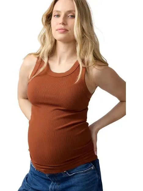 Ingrid & Isabel® Ingrid & Isabel Seamless Maternity Rib Tank - Rust