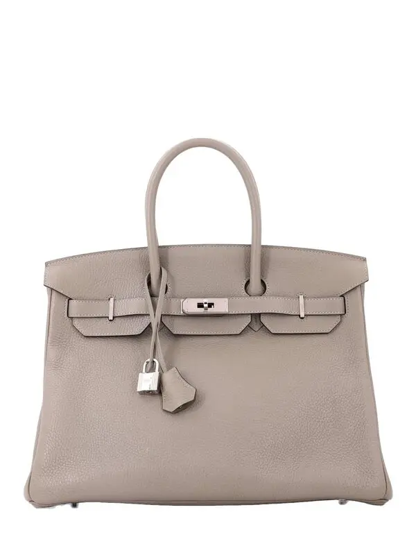 Hermès Birkin Handbag Clemence With Palladium Hardware 35 - Green