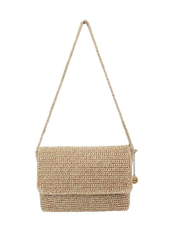 THE SAK Marlow Crochet Flap Shoulder Bag With Embroidered Fish Detail - Bamboo Static