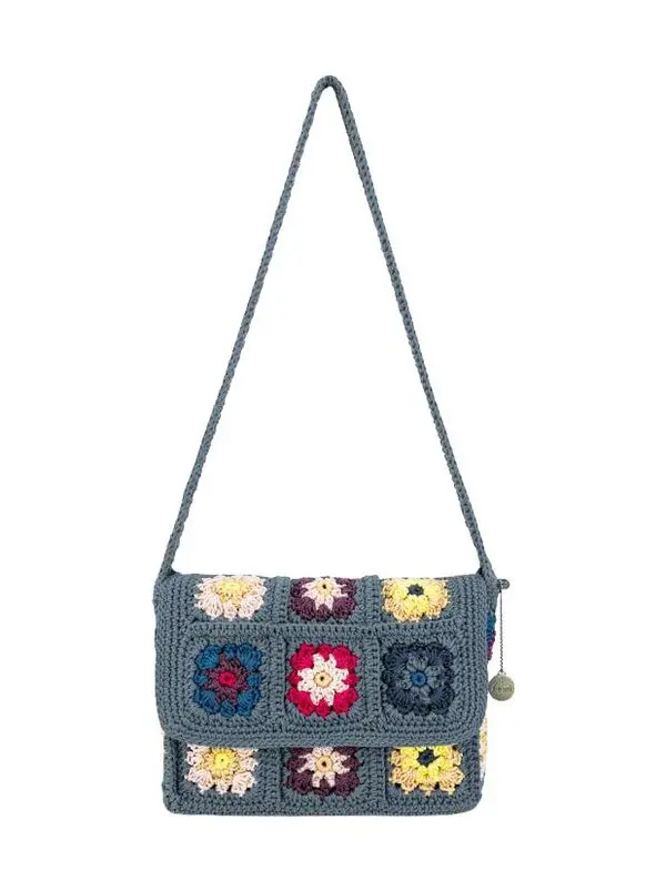 THE SAK Marlow Crochet Flap Shoulder Bag With Embroidered Fish Detail - Maritime Multi Patch