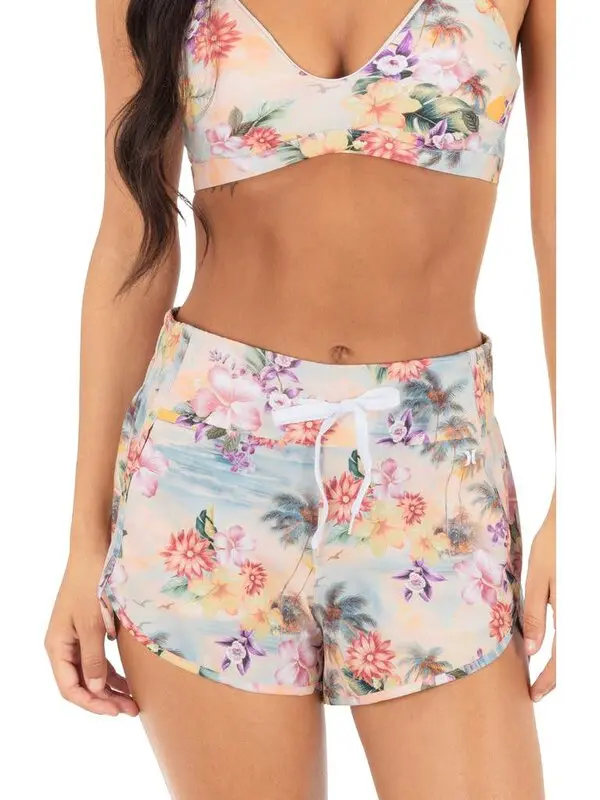 Hurley Scenic Sunset Aquas Cover-up Shorts - Shell Pink Multi