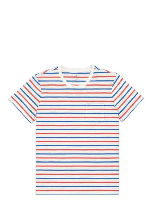 PRIMARY Name Fit Stripe Easy Tee - Blueberry Strawberry Stripe