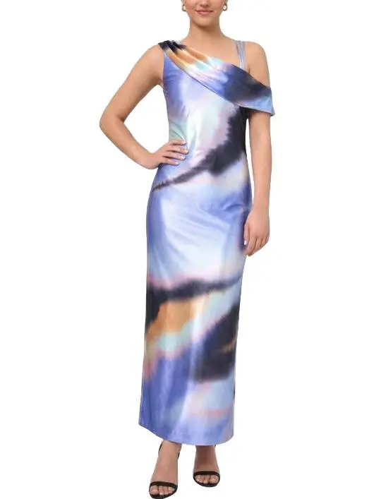 Rachel Rachel Roy Asymmetrical Draped Neck Maxi Dress - Medium Purple