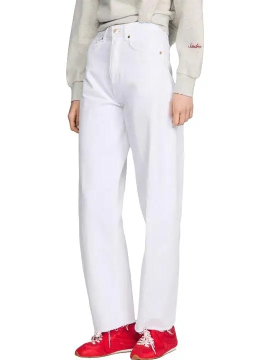 Sandro Barrel Jeans - White