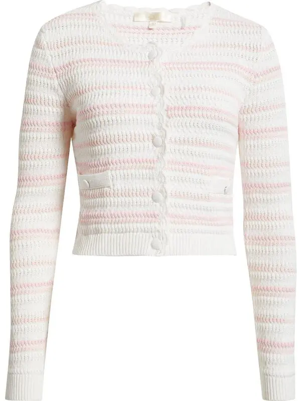 LoveShackFancy Dessa Striped Cotton Cardigan - Marbella Stripe