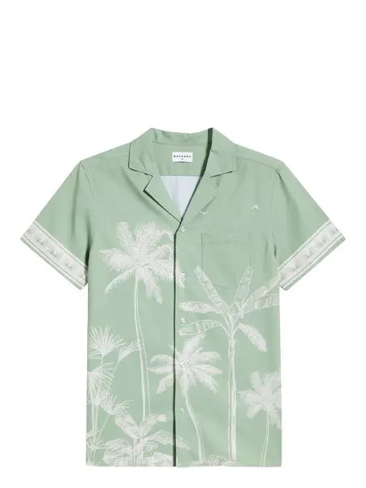 MAVRANS Tropical Palm Weekend Camp Shirt - Light Green