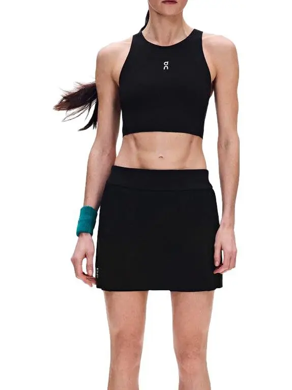 On Court Split Skirt With Inner Tights - Black