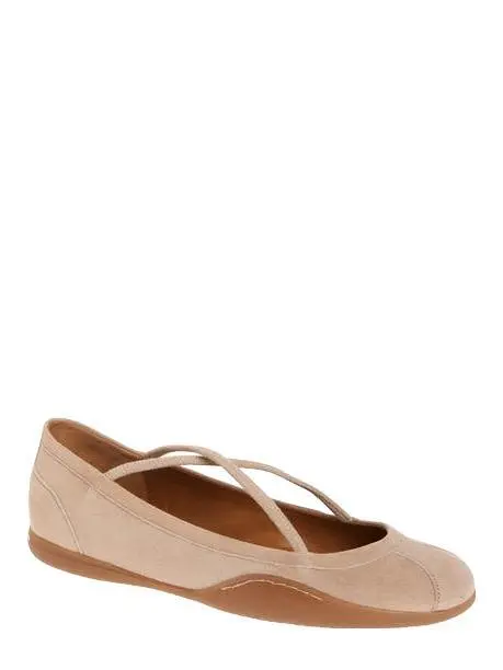 ATP ATELIER Sella Flat Suede Ballet Flats - Cipria