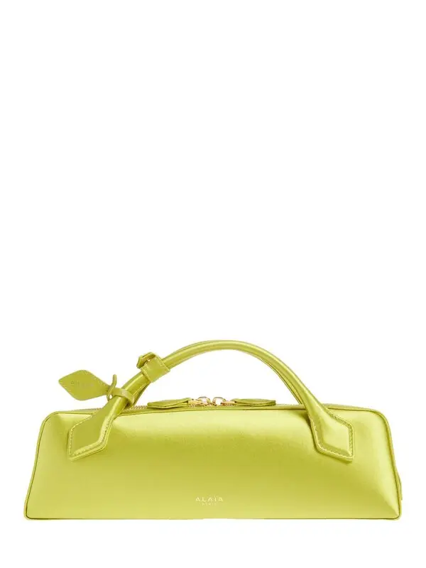 Alaïa Le Teckel Silk Top Handle Clutch - Lime