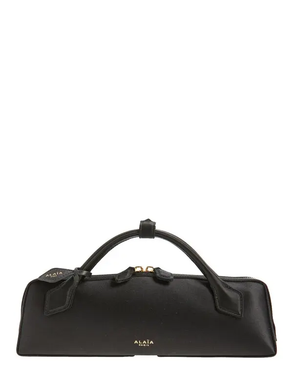 Alaïa Le Teckel Silk Top Handle Clutch - Noir