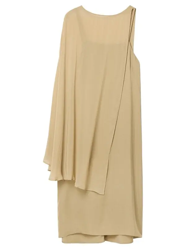HOUSE OF DAGMAR Chiffon Cape Dress - Clay Beige