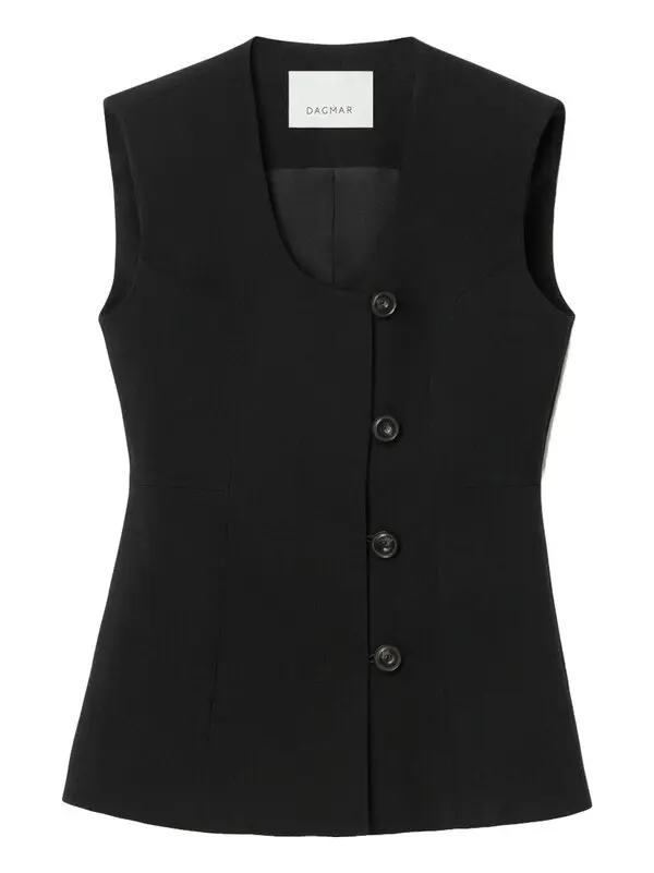 HOUSE OF DAGMAR Sleeveless Blazer - Black