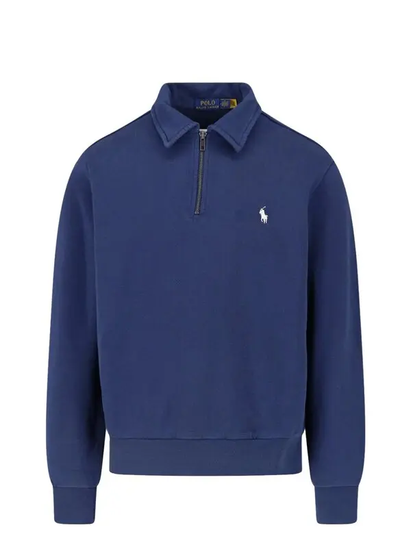 Polo Ralph Lauren Zip Logo Sweatshirt - Blue