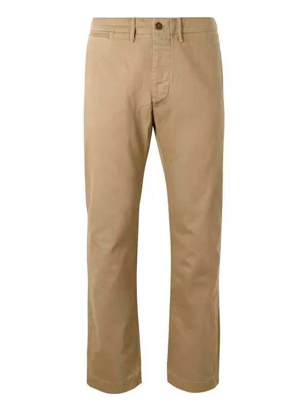 Ralph Lauren Straight-leg Cotton-twill Trousers - Neutrals