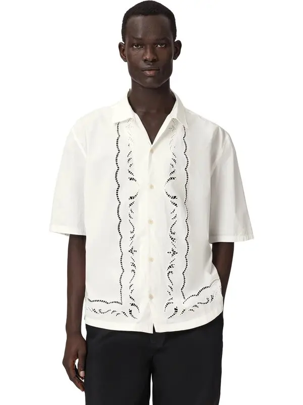 ALLSAINTS Field Oversized Short Sleeve Cotton Shirt - White