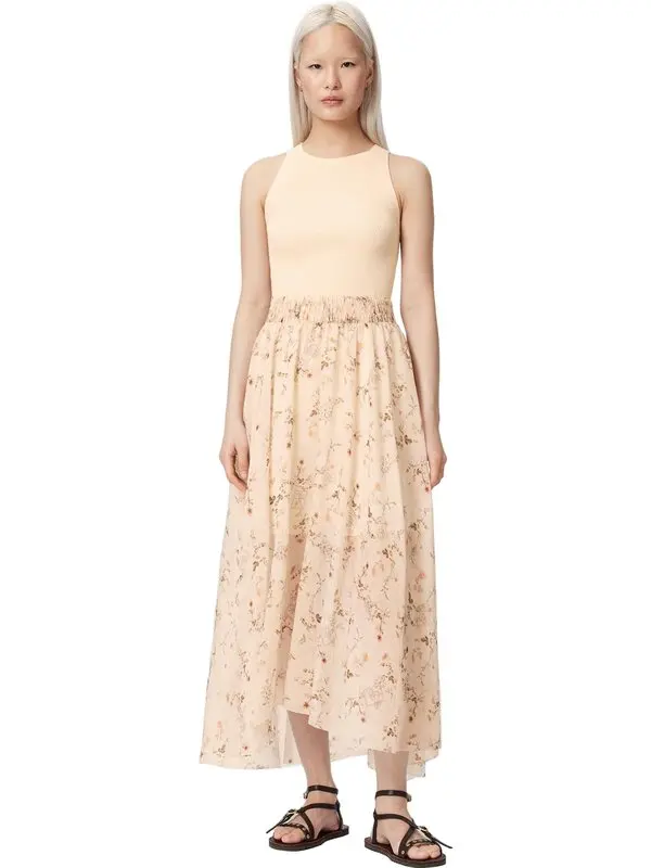 ALLSAINTS Zenia Sleeveless Knit Midi Dress - Carmel Off White