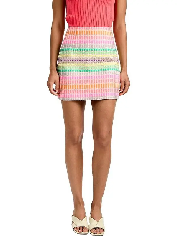 Trina Turk High Rise Jacquard Mini Skirt - Joie Di Vivre Jacquard