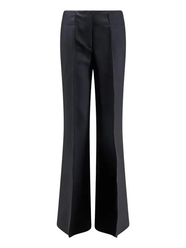 Seafarer Virgin Wool And Silk Flared Trousers - Black