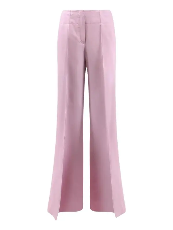 Seafarer Virgin Wool And Silk Flared Trousers - Pink