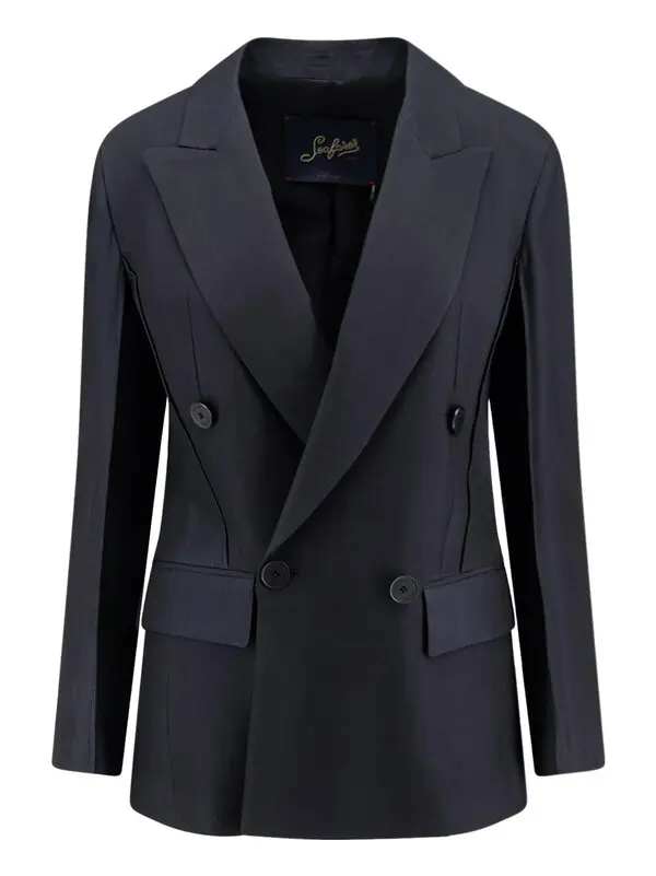 Seafarer Carmen Virgin Wool And Silk Blazer - Black