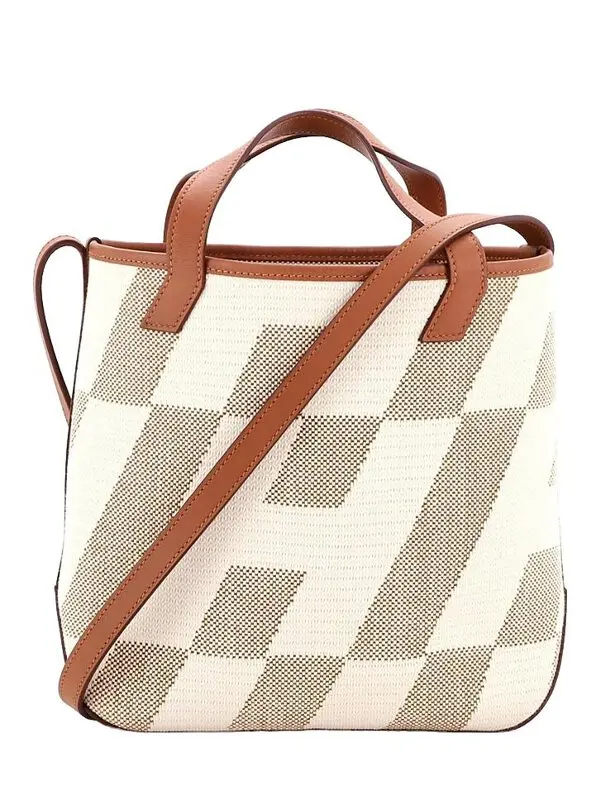 Hermès 27 Cabas H En Biais Tote Canvas With Leather - Brown