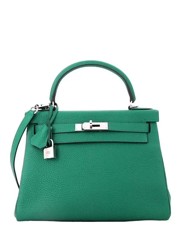 Hermès Kelly 28 Handbag Green Togo With Palladium Hardware - Vert Vertigo