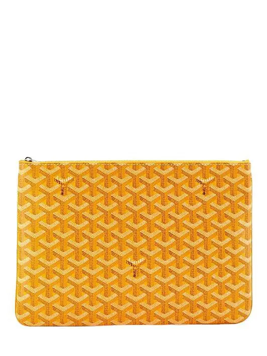 Goyard Mm Senat Zip Pouch Coated Canvas - Yellow