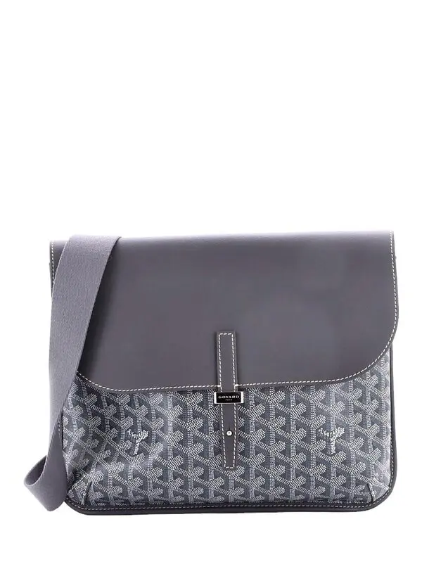 Goyard Coursier Messenger Bag Coated Canvas And Leather - Gray
