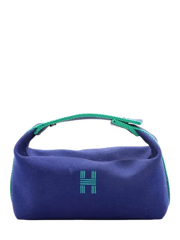Hermès Pm Bride-a-brac Travel Case Toile - Blue