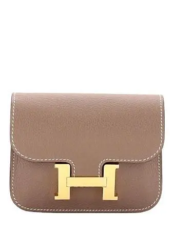 Hermès Constance Slim Wallet Evercolor - Gray