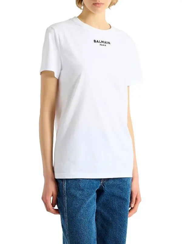 Balmain Paris Embroidered Cotton T-shirt - White