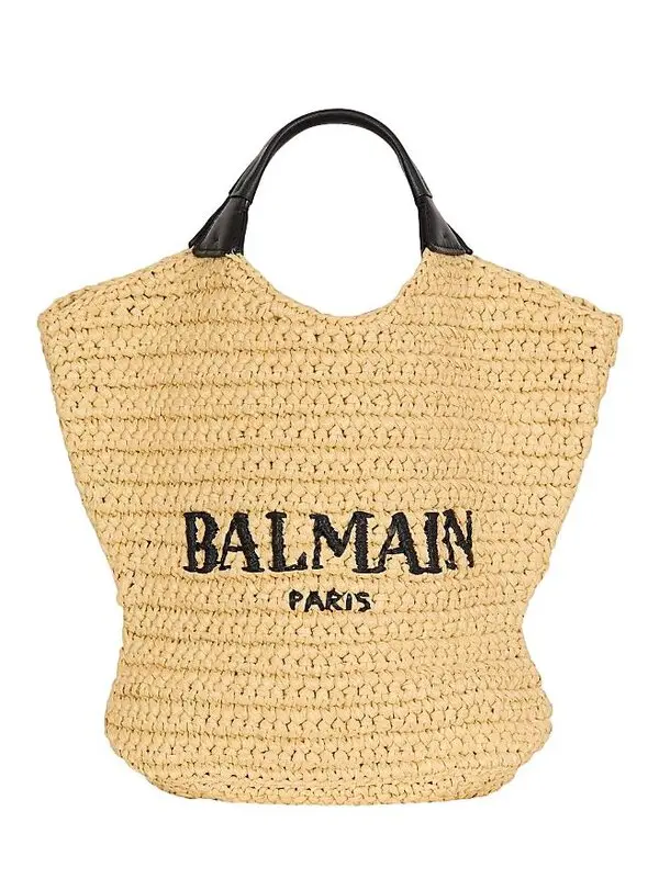 Balmain Crochet Tote Bag - Beige