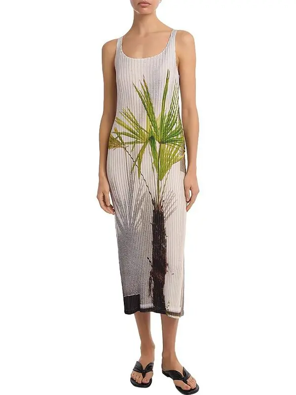 Issey Miyake Sleeveless Ribbed Maxi Dress - White Hued