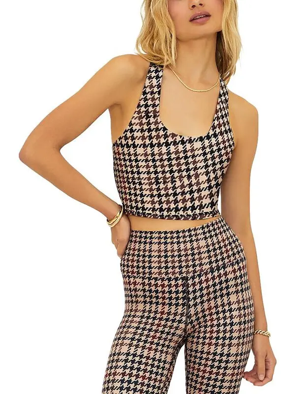 Beach Riot Yara Houndstooth Print Top - Midnight Houndstooth