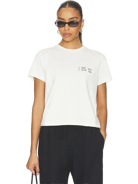 ANINE BING I See You I Love You" T-shirt - Washed Cream