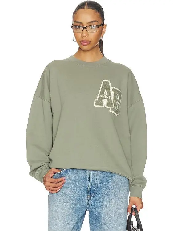 ANINE BING Miles Letternan Sweatshirt - Sage