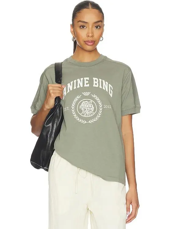 ANINE BING Walker Collegiate Tee - Washed Sage
