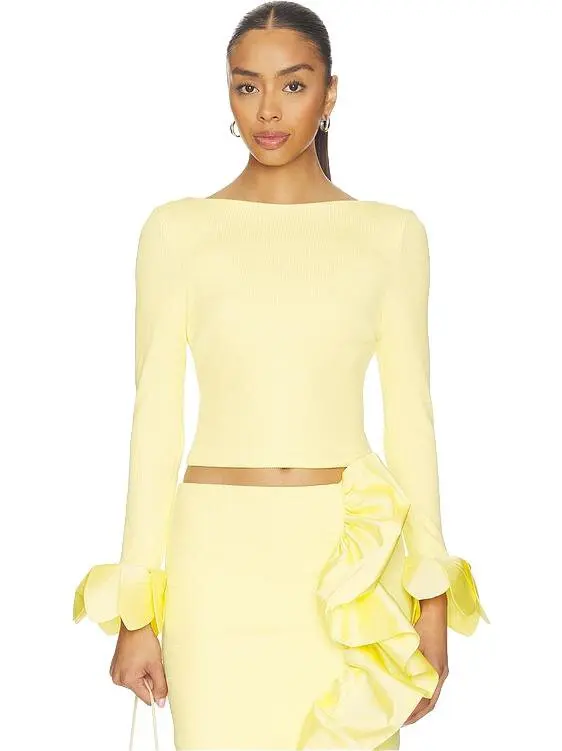 PatBO Taffeta Tarsila Top - Yellow