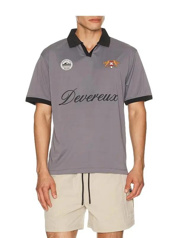 DEVEREUX GOLF The Competition Polo In Charcoal - Dark Charcoal