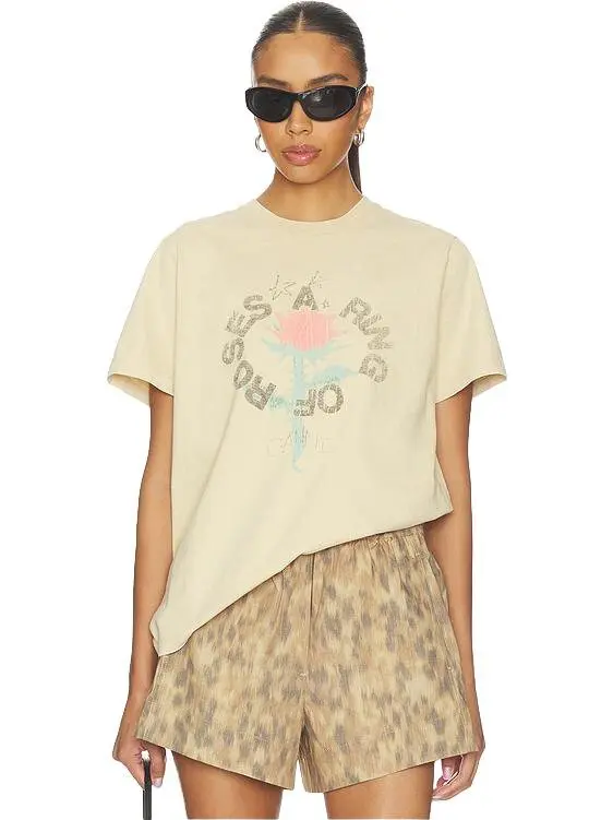 GANNI Future Heavy Jersey Oversized T-shirt - Safari