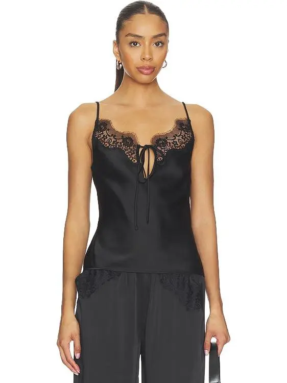 Tularosa Sophia Top With Lace Trim - Black