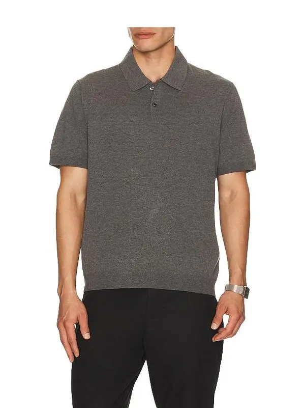 Theory Light Bilen Soris Polo In Charcoal - Medium Grey