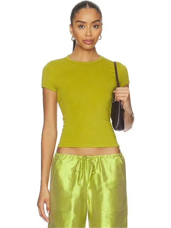 Donni. The Baby Rib Baby Tee - Pistachio